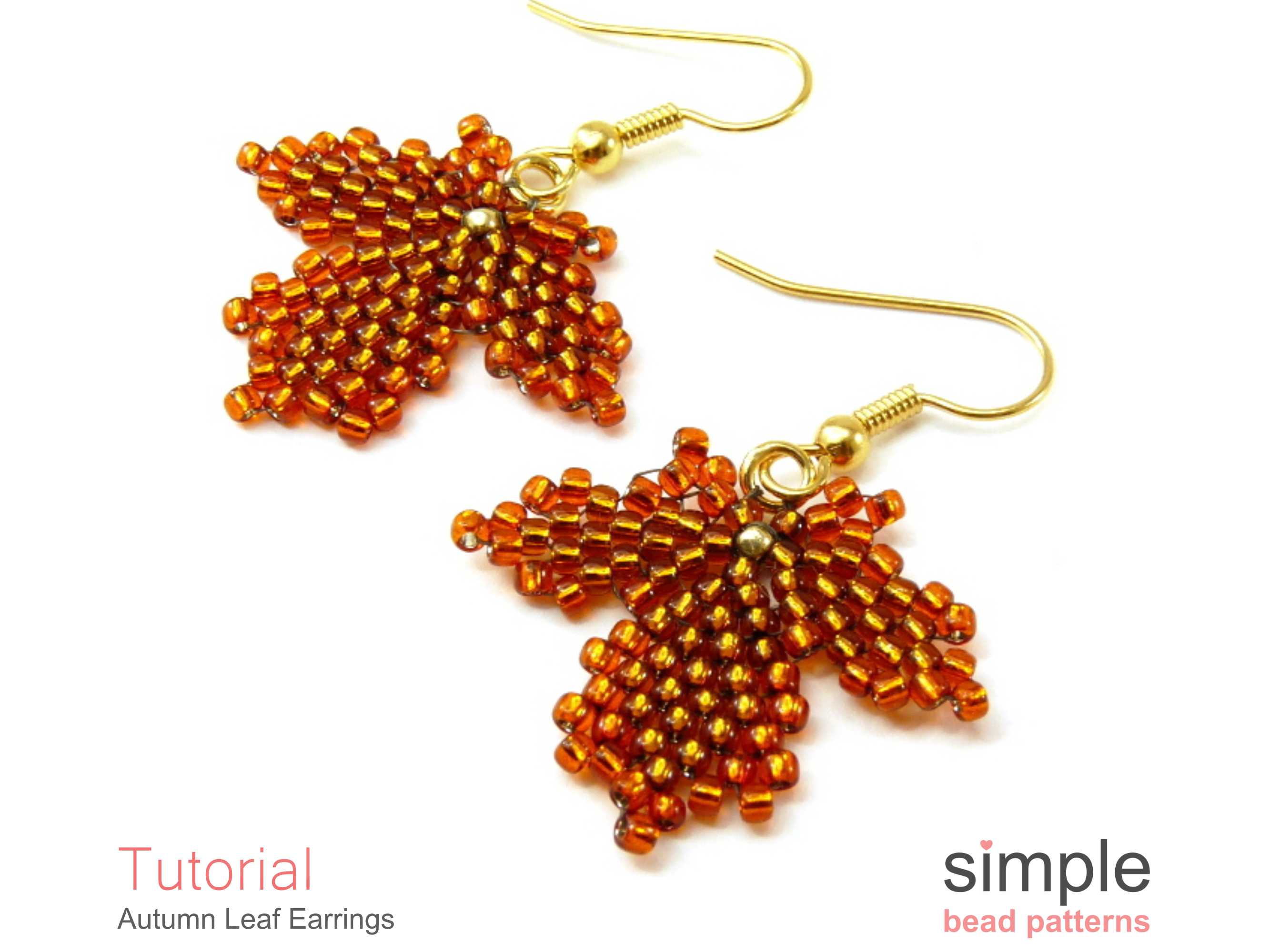 Autumn Leaf Earrings Beading Pattern – Simple Bead Patterns