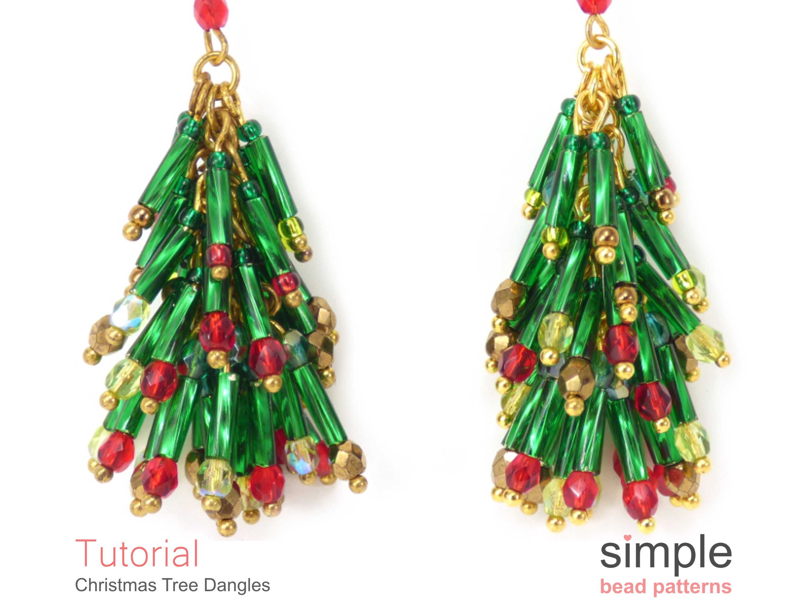 Christmas Tree Dangle Earrings Tutorial – Simple Bead Patterns