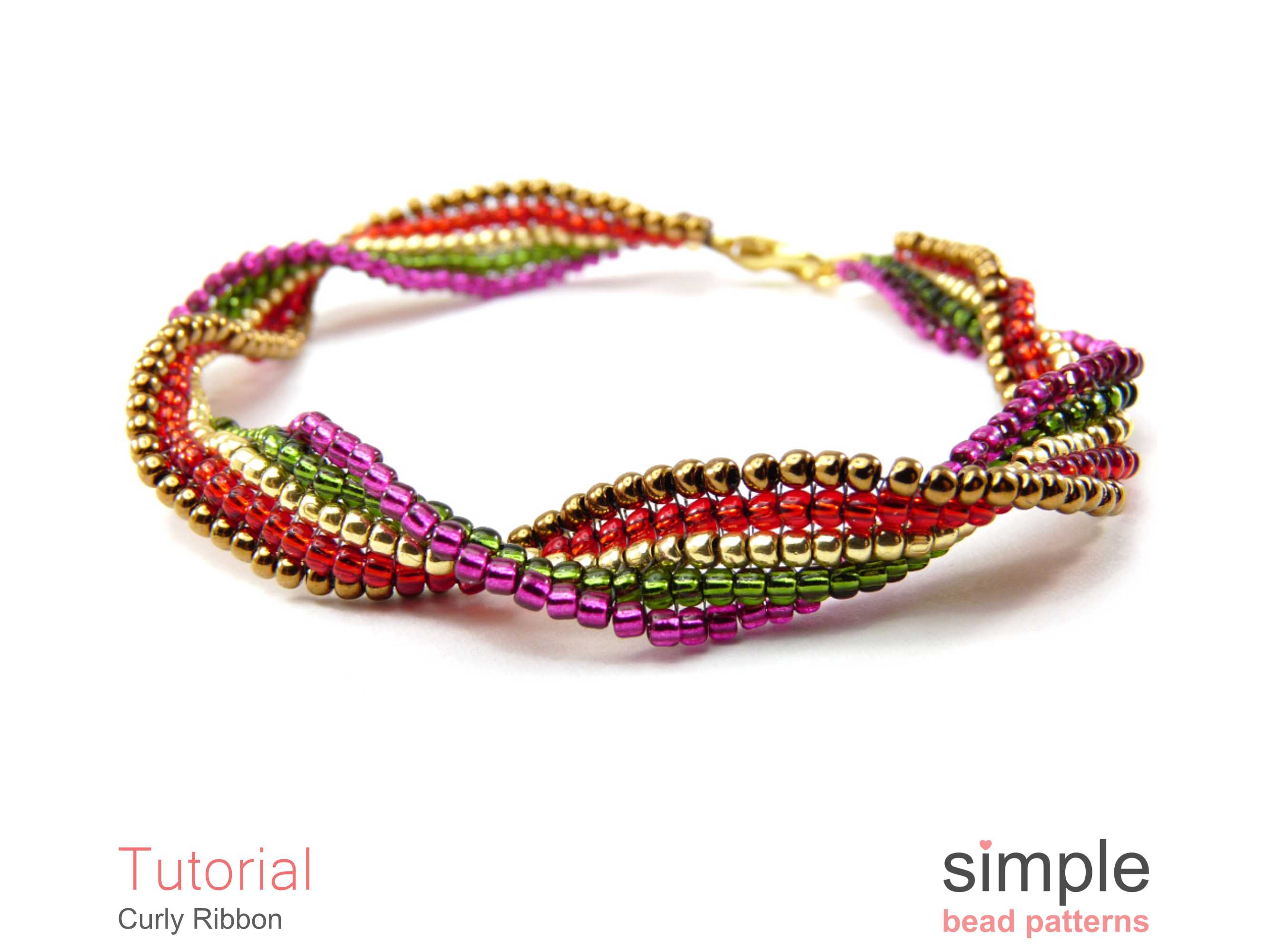 Curly Ribbon Bracelet Beading Pattern – Simple Bead Patterns