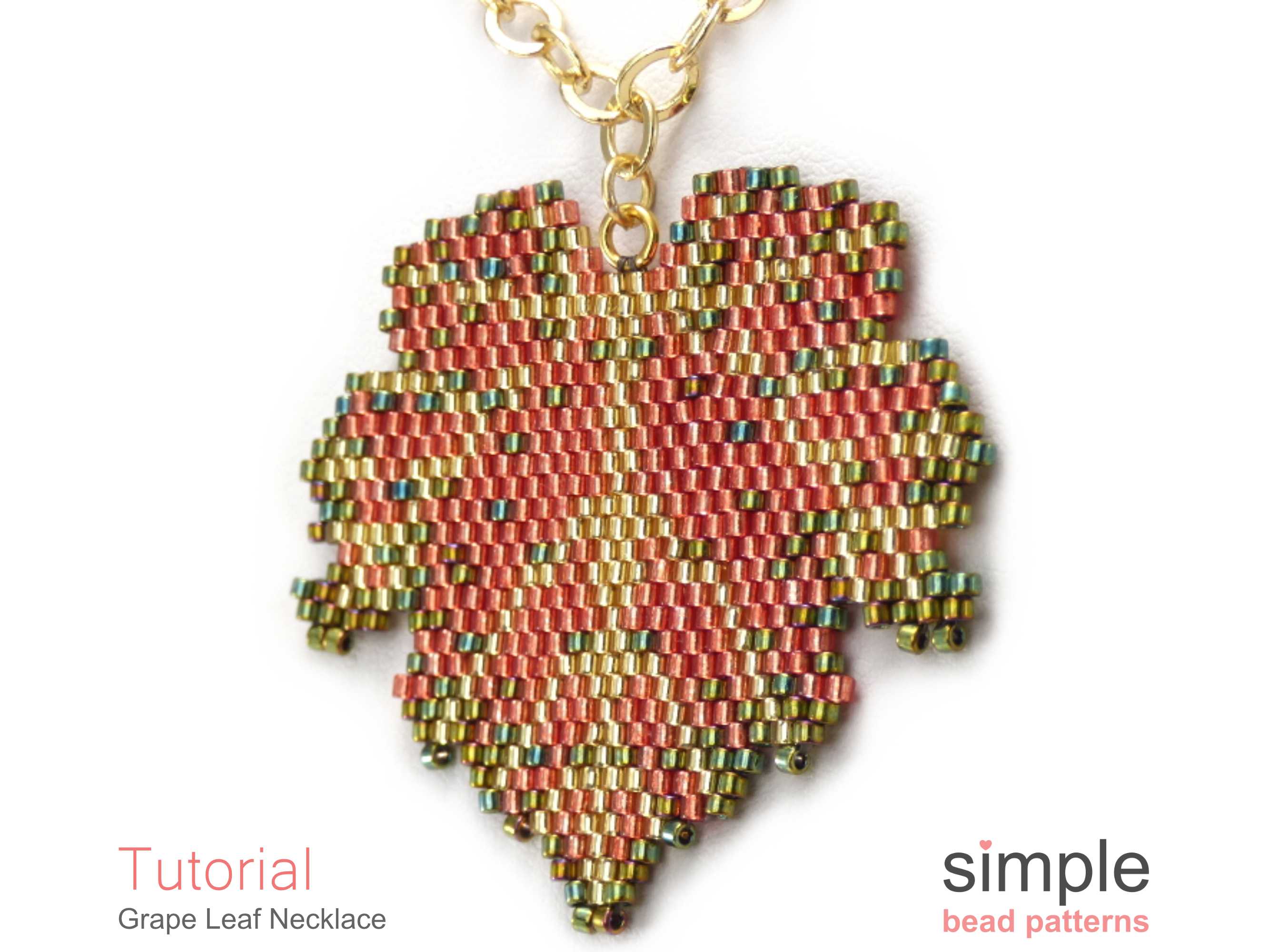Grape Leaf Necklace Beading Pattern – Simple Bead Patterns