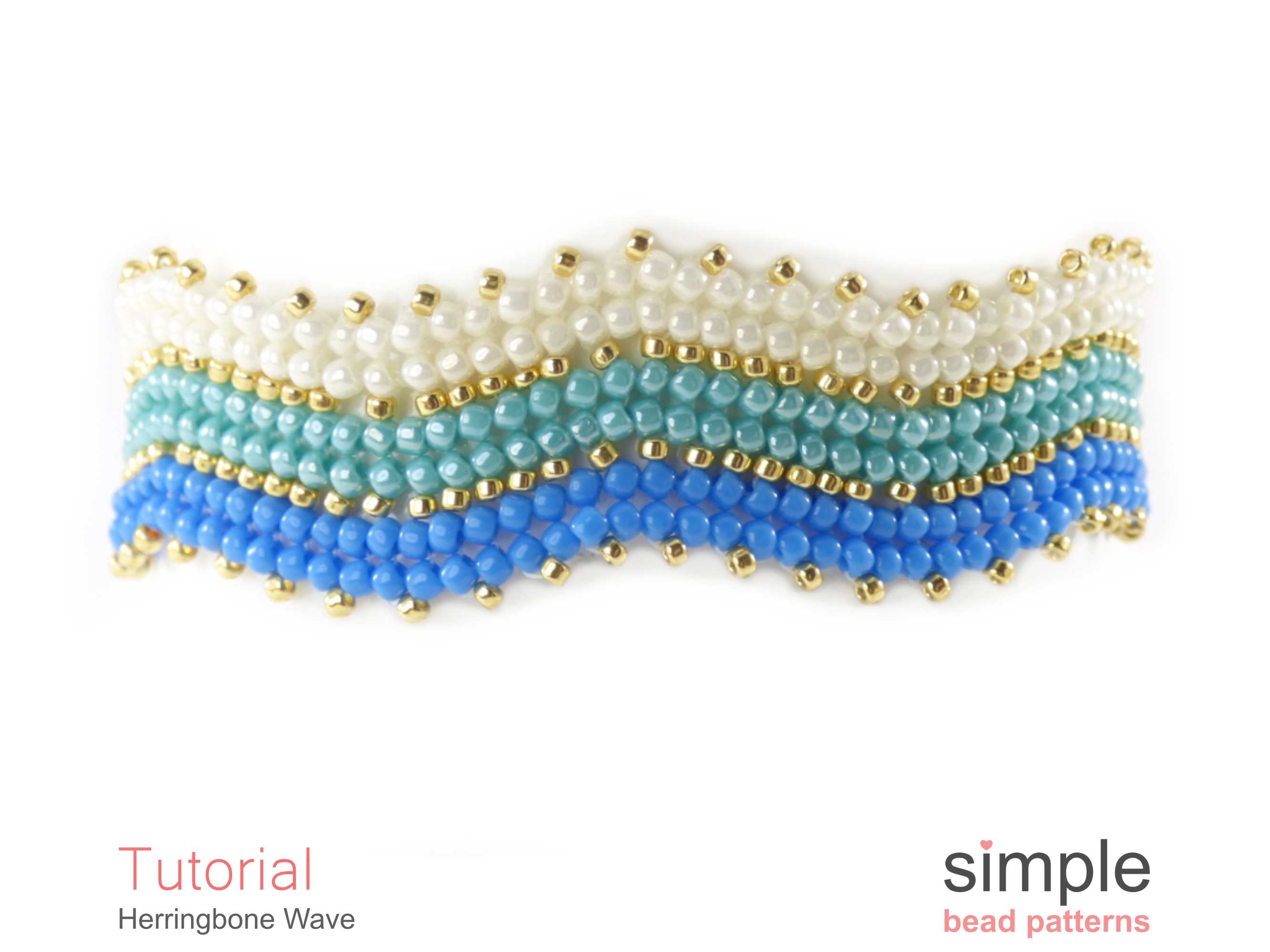 Herringbone Wave Bracelet Beading Pattern – Simple Bead Patterns
