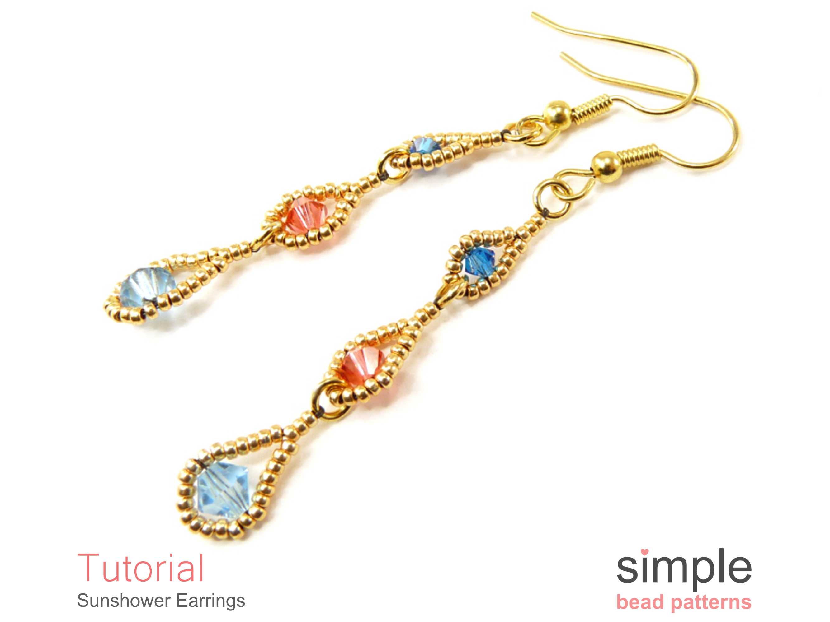 Sunshower Earrings Beading Pattern – Simple Bead Patterns