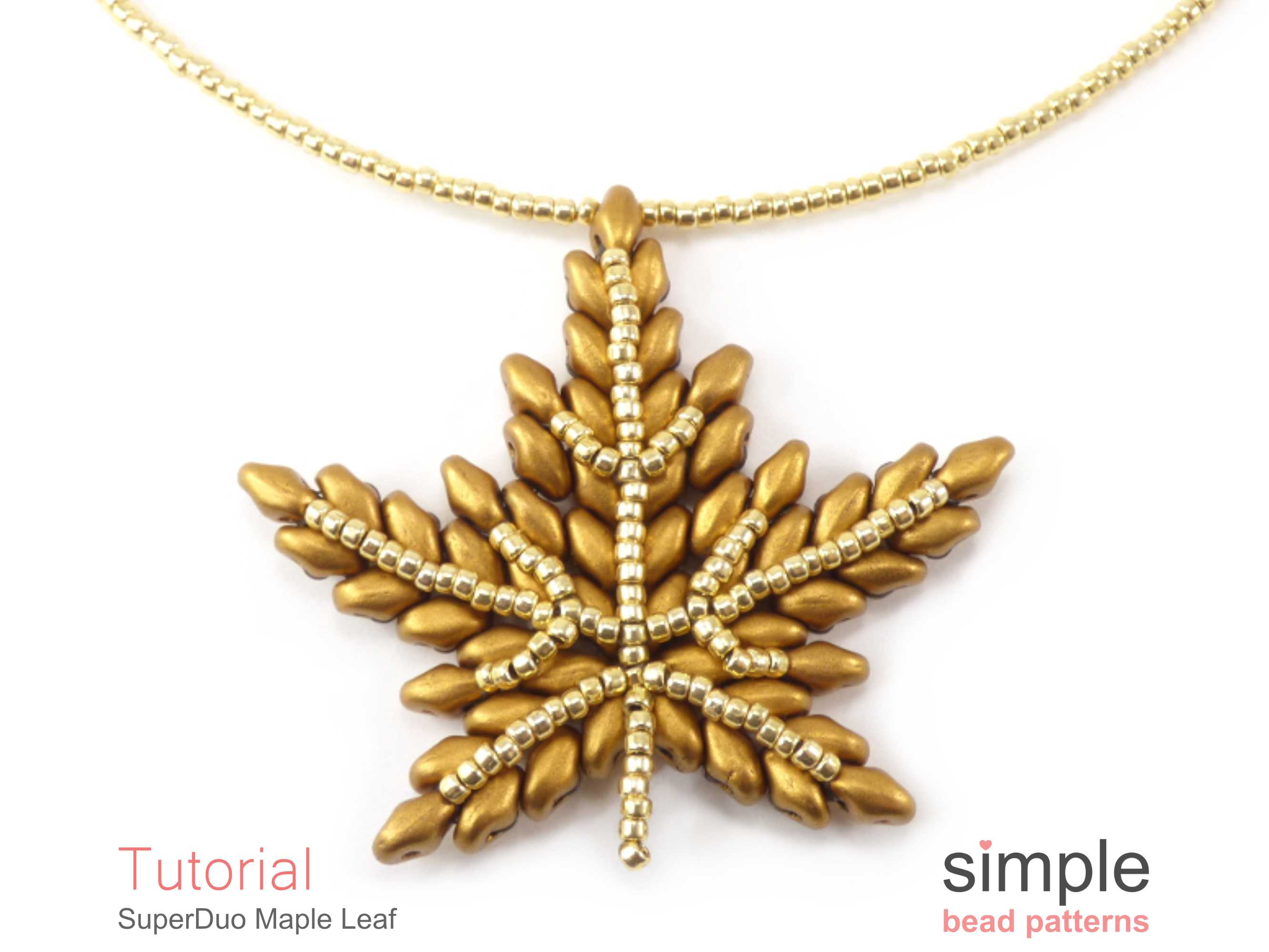 SuperDuo Maple Leaf Necklace Beading Pattern – Simple Bead Patterns